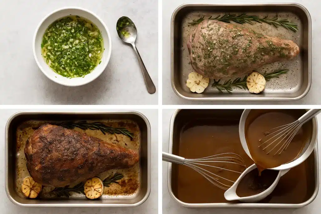 Perfect Roast Lamb Leg with Gravy – Tender, Juicy & Foolproof Holiday Centerpiece